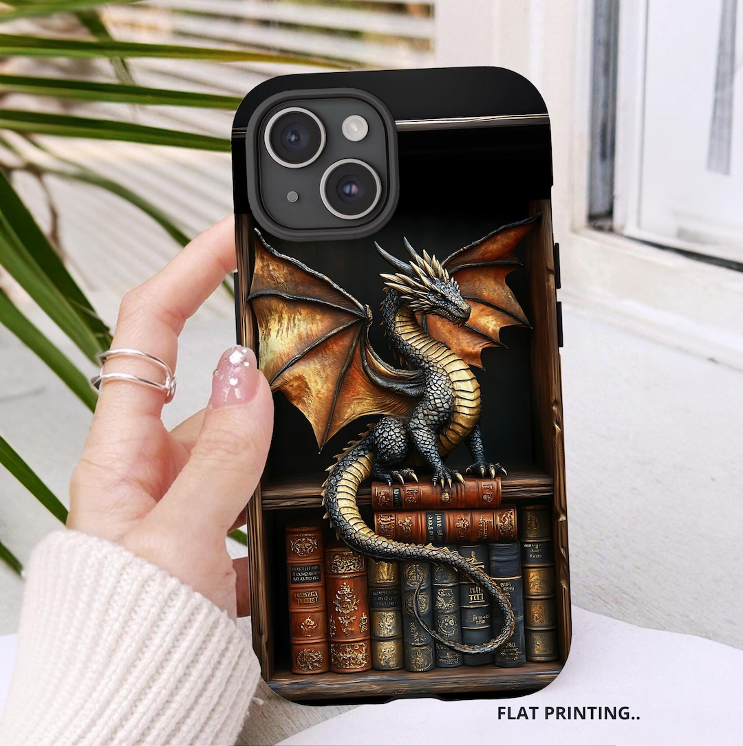 Fantasy Dragon Phone Case, Dark Academia Aesthetic, Gothic Dragon Lover ...