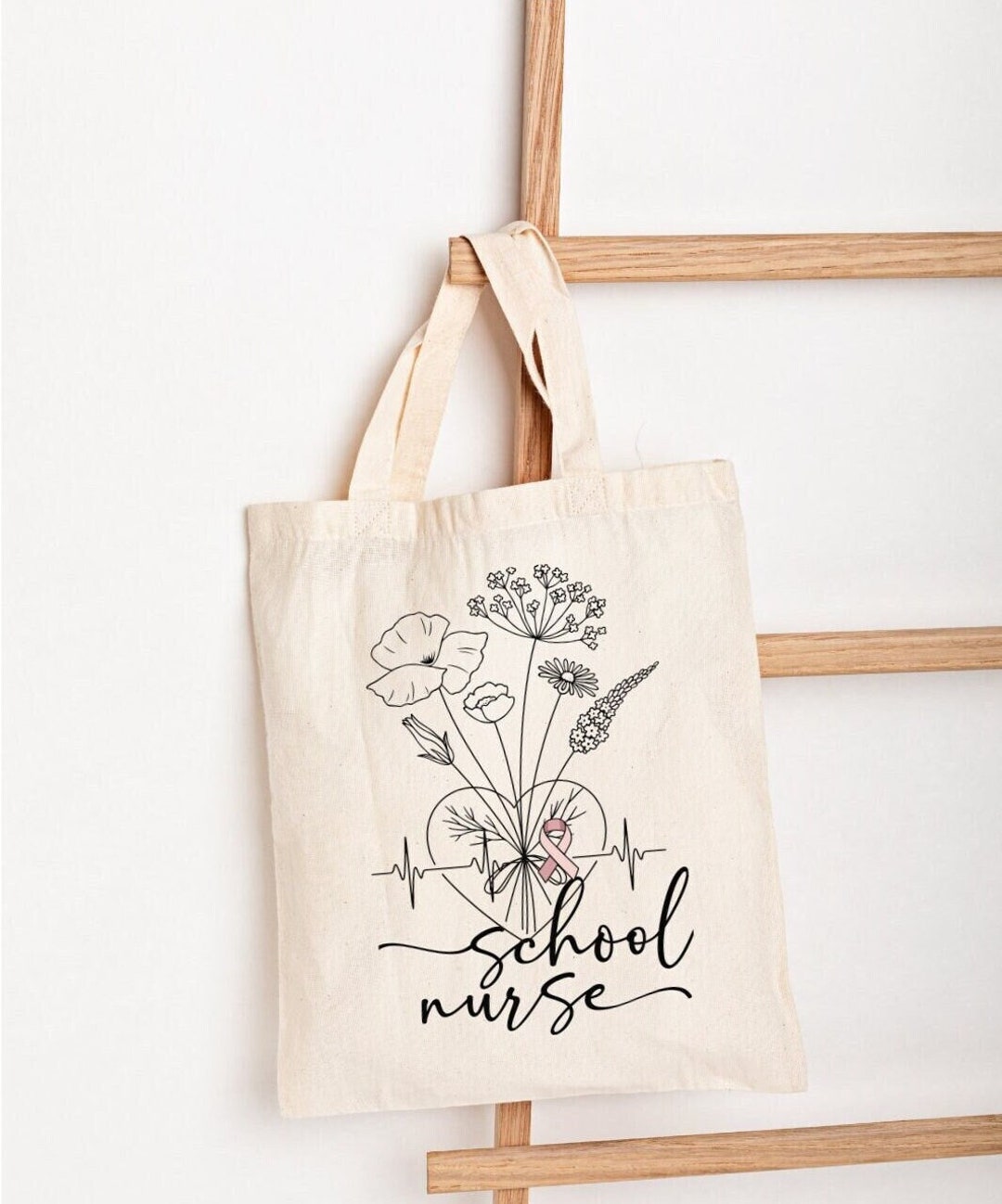 Nurse Tote Bag With Floral Designs, Nurse in the Making, Practical ...