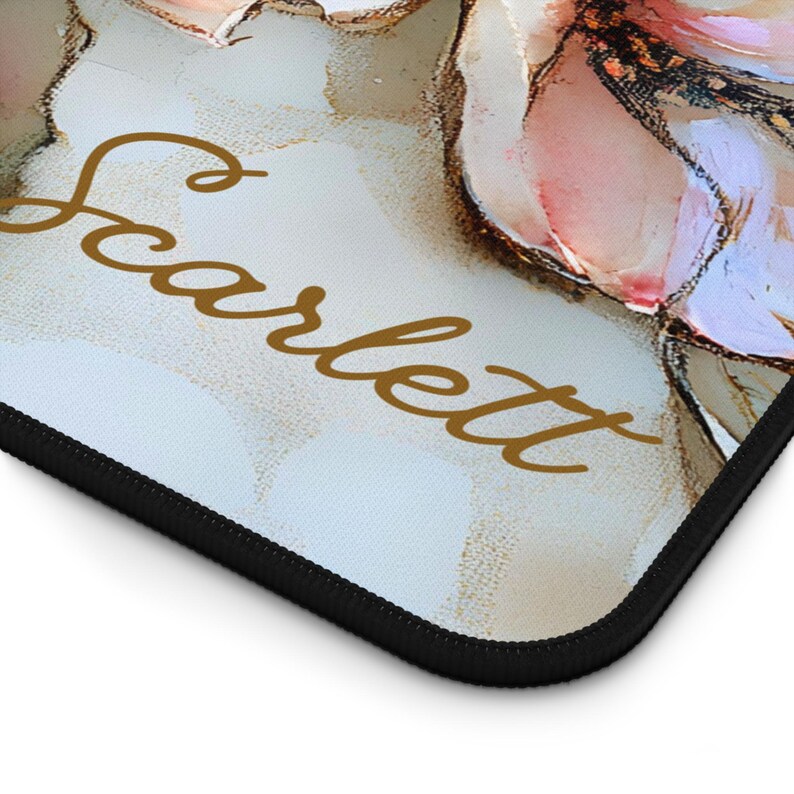Personalized Wildflower Desk Mat, Faux Stained Glass Floral Mousepad ...