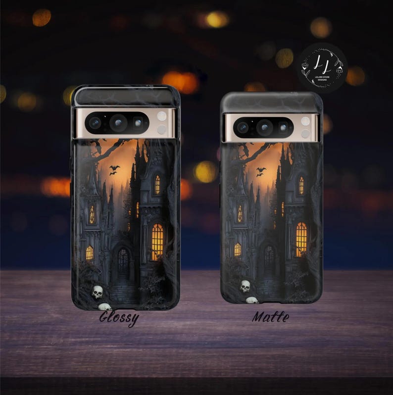 Black Dark Haunted House Phone Case: Gothic Halloween Horror Cover ...