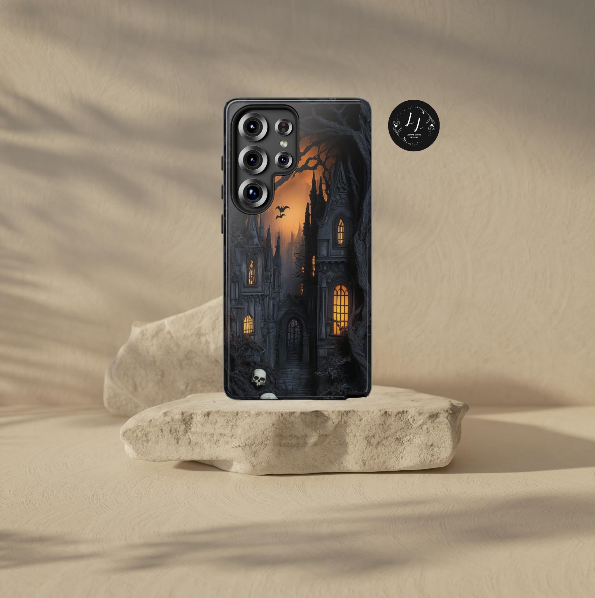Black Dark Haunted House Phone Case: Gothic Halloween Horror Cover ...