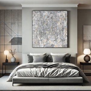Neutral Abstract Painting With Subtle Textures, Modern Minimalist Wall ...