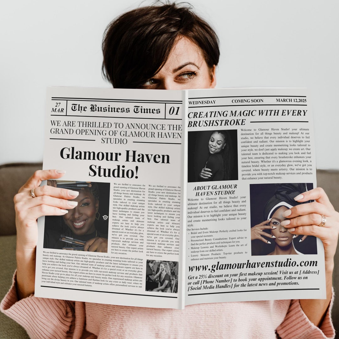 Canva Business Newspaper Template, Editable Large Newspaper ...