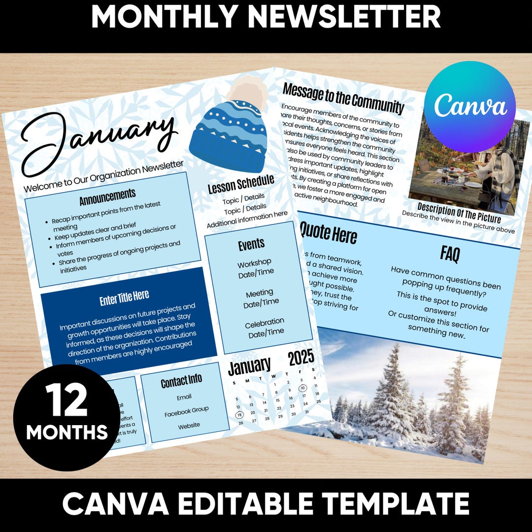 24 Pages HOA Monthly Newsletter Bundle Template, Community Newsletter ...