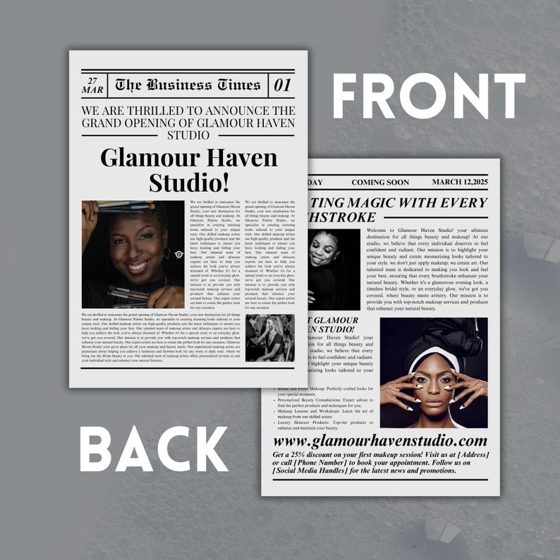 Canva Business Newspaper Template, Editable Large Newspaper ...