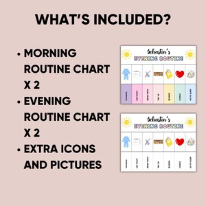 Kids Flip Routine Chart Editable Printable, Morning Evening Bedtime ...