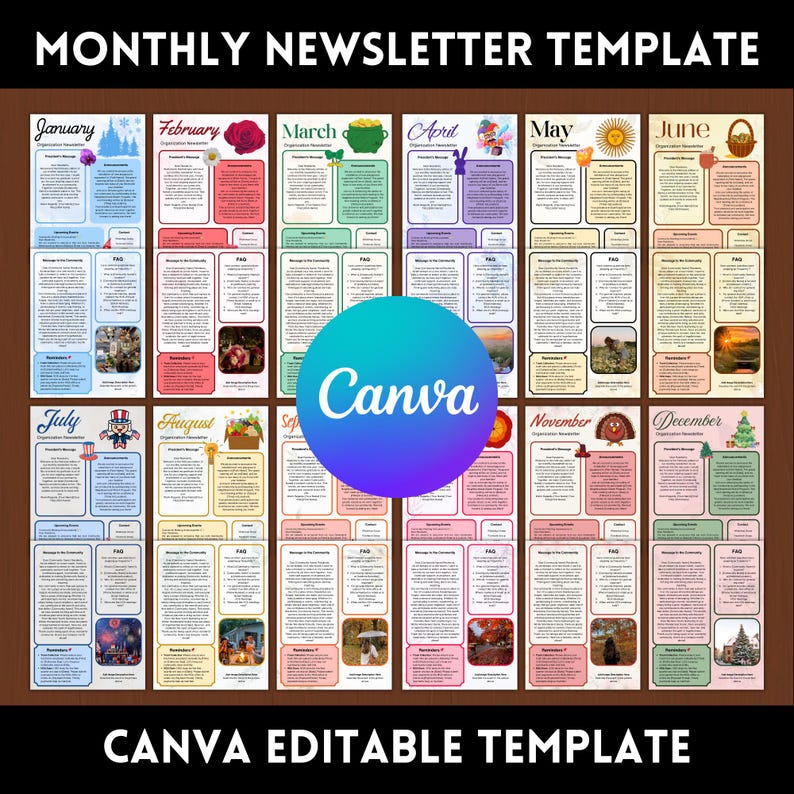 24 Pages HOA Monthly Newsletter Bundle Template, Community Newsletter ...