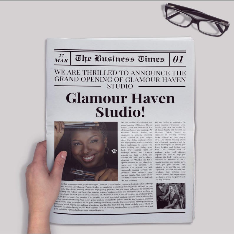 Canva Business Newspaper Template, Editable Large Newspaper ...