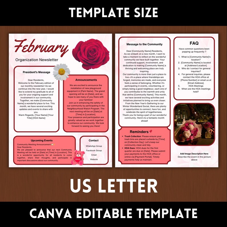 24 Pages HOA Monthly Newsletter Bundle Template, Community Newsletter ...