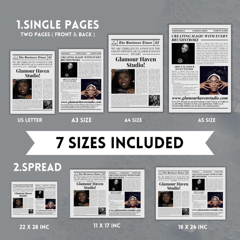 Canva Business Newspaper Template, Editable Large Newspaper ...