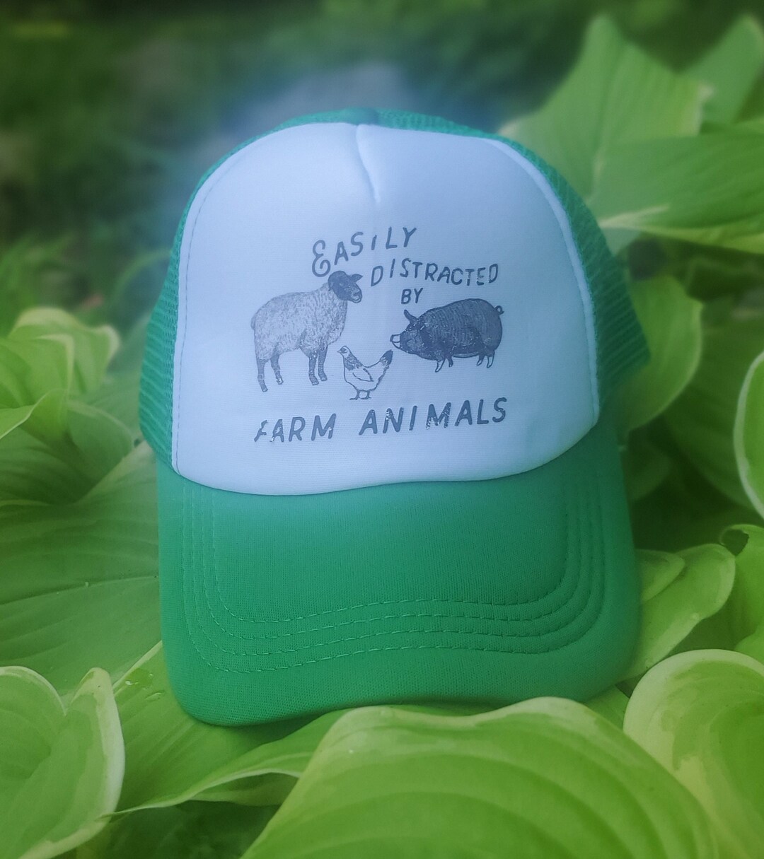 Easily Distracted by Farm Animals Trucker Hat, Farm Animals Trucker Hat ...