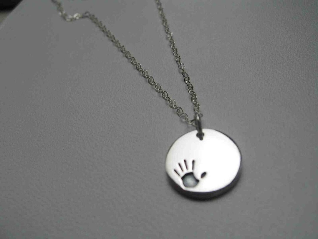 Rare Handprint Necklace Sterling Silver Handprint Necklace - Etsy