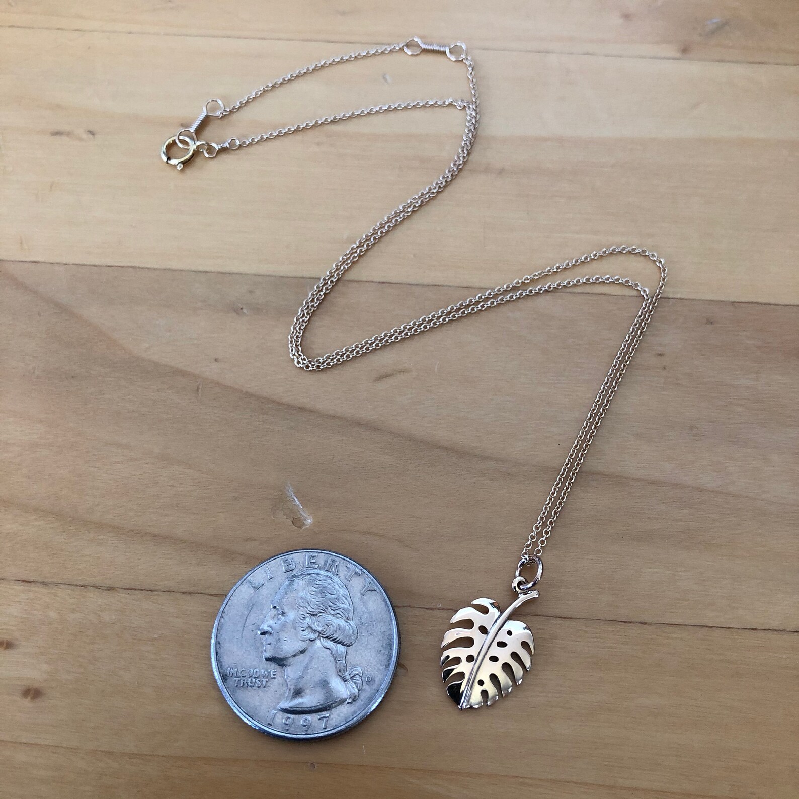 Monstera Leaf Necklace Gold Monstera Necklace Plant - Etsy