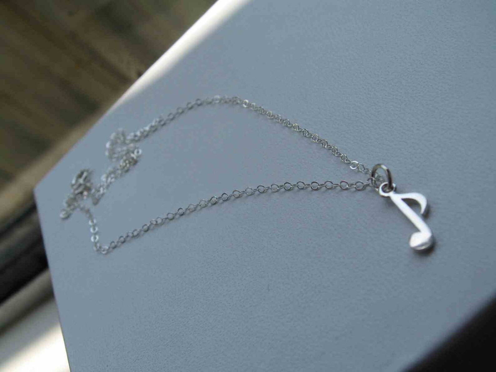 Music Note Sterling Silver Necklace Music Note Necklace - Etsy