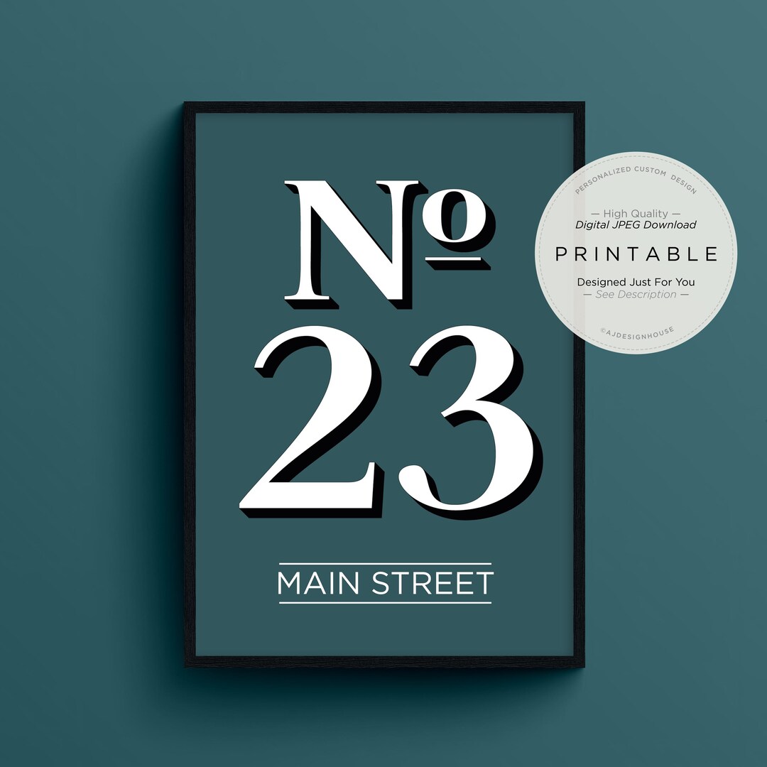 Personalized House Number Print | Custom Street Name (digital Download ...