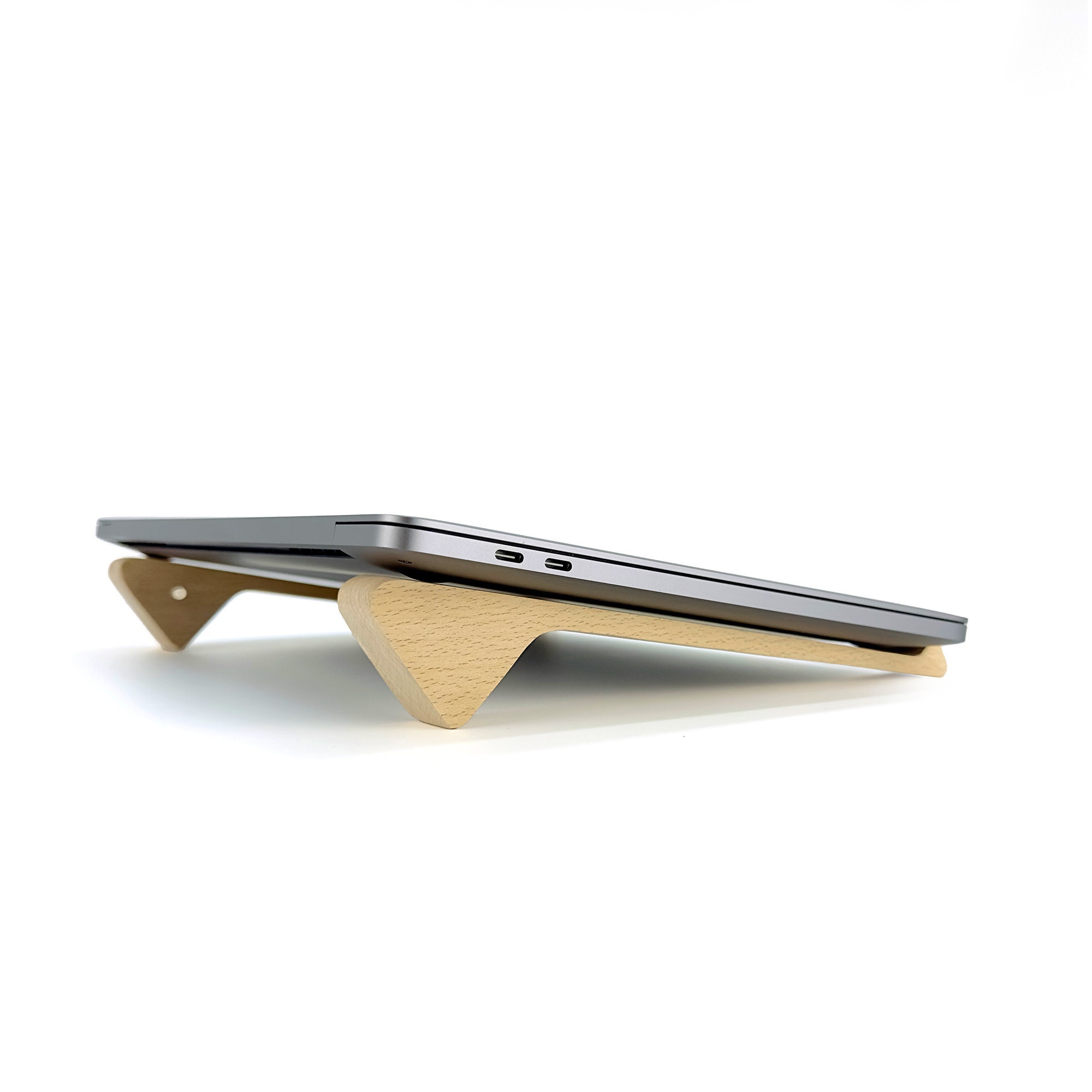 Personalized Wood Laptop Riser Beech Laptop Riser MacBook Laptop Holder ...