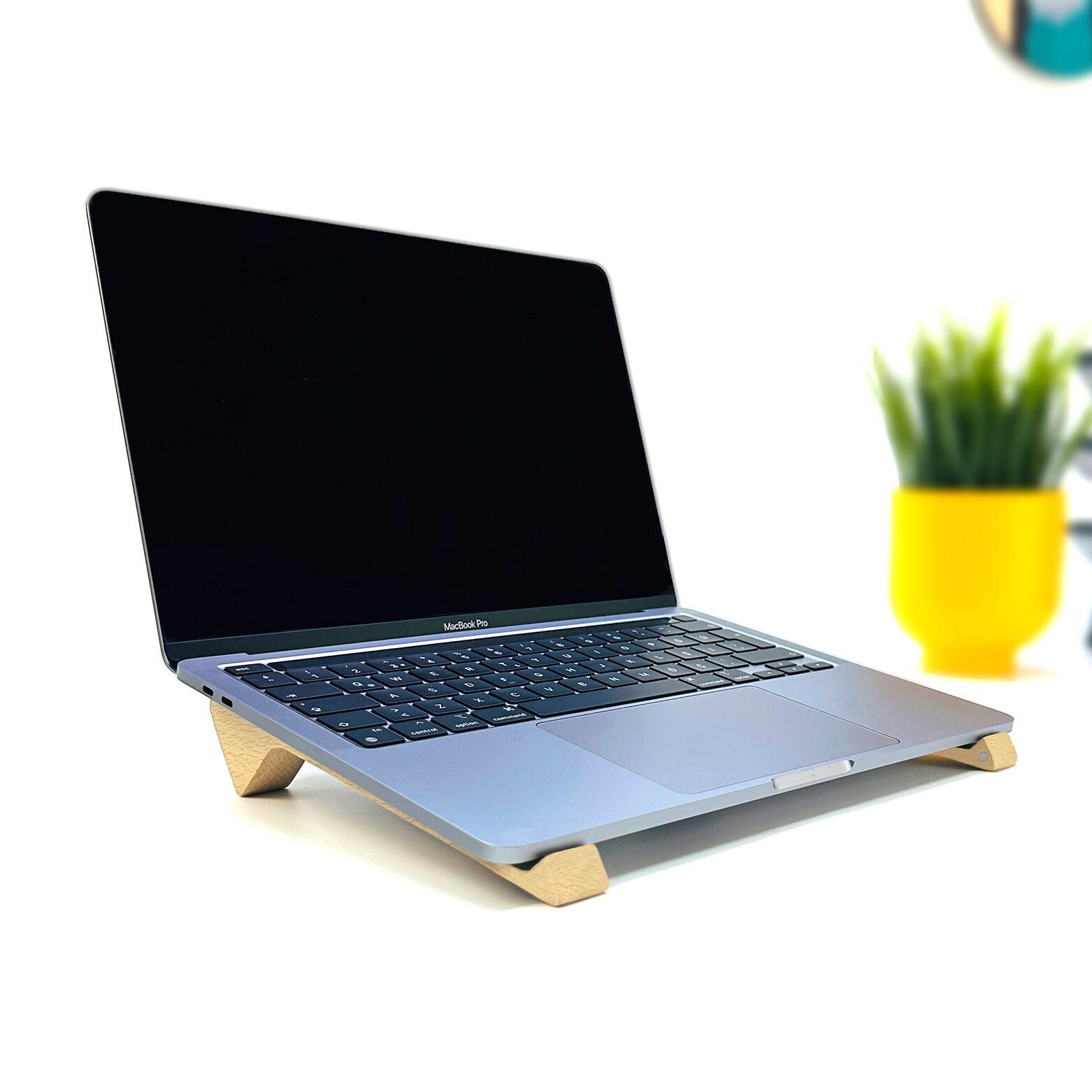 Personalized Wood Laptop Riser Beech Laptop Riser MacBook Laptop Holder ...