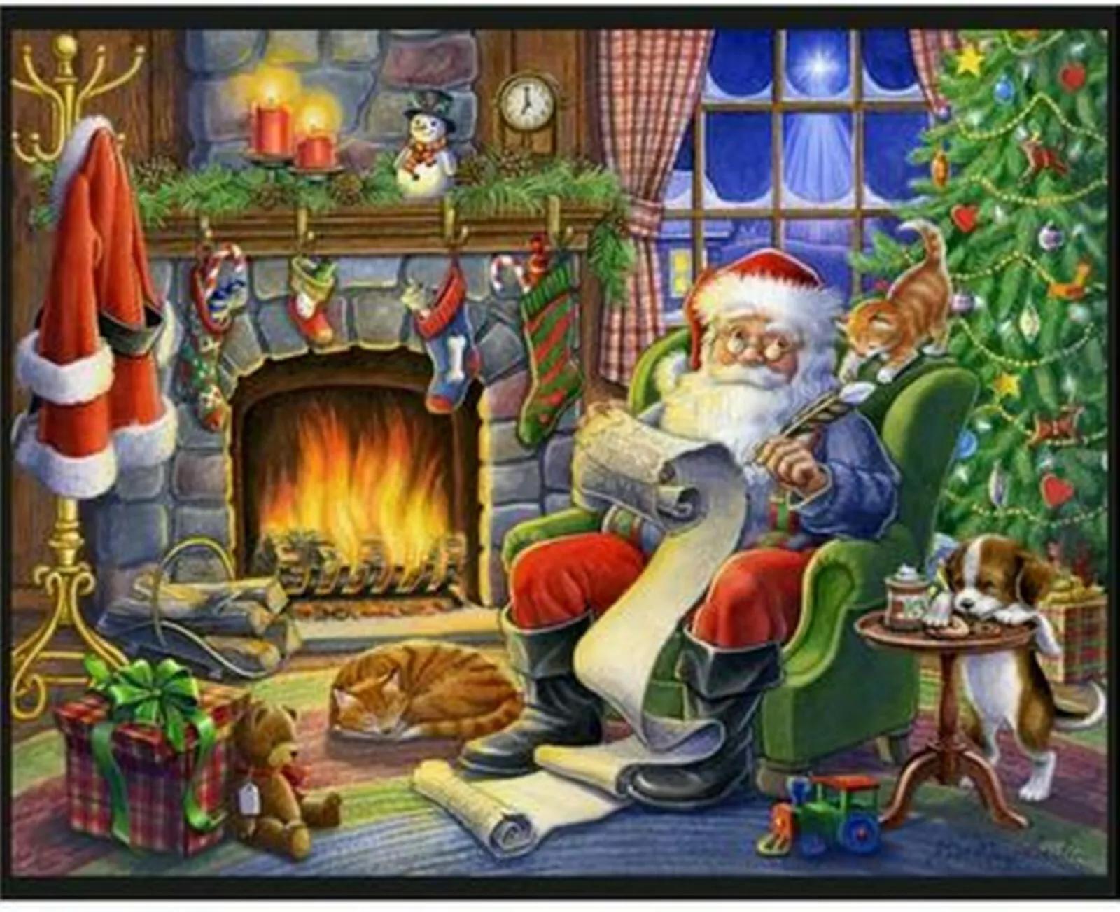 Santa's List Fabric Panel. Marshall Dry Goods. - Etsy