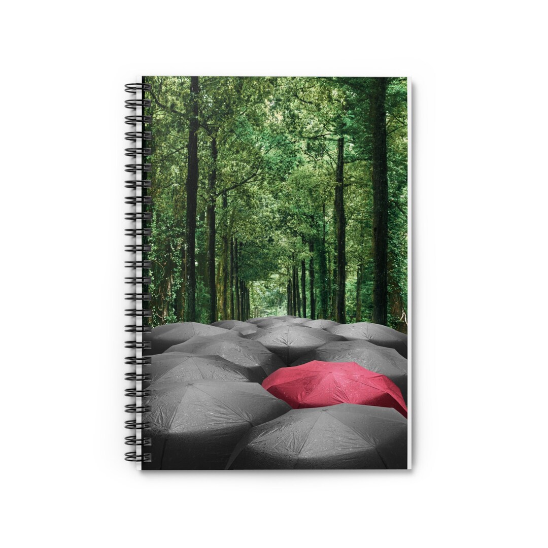 Spiral Notebook: the Red Umbrella - Etsy