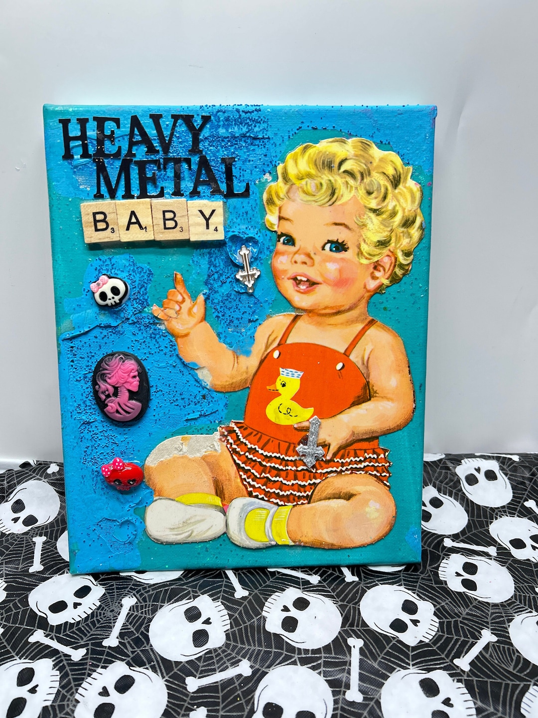 Heavy Metal Baby original Collage - Etsy