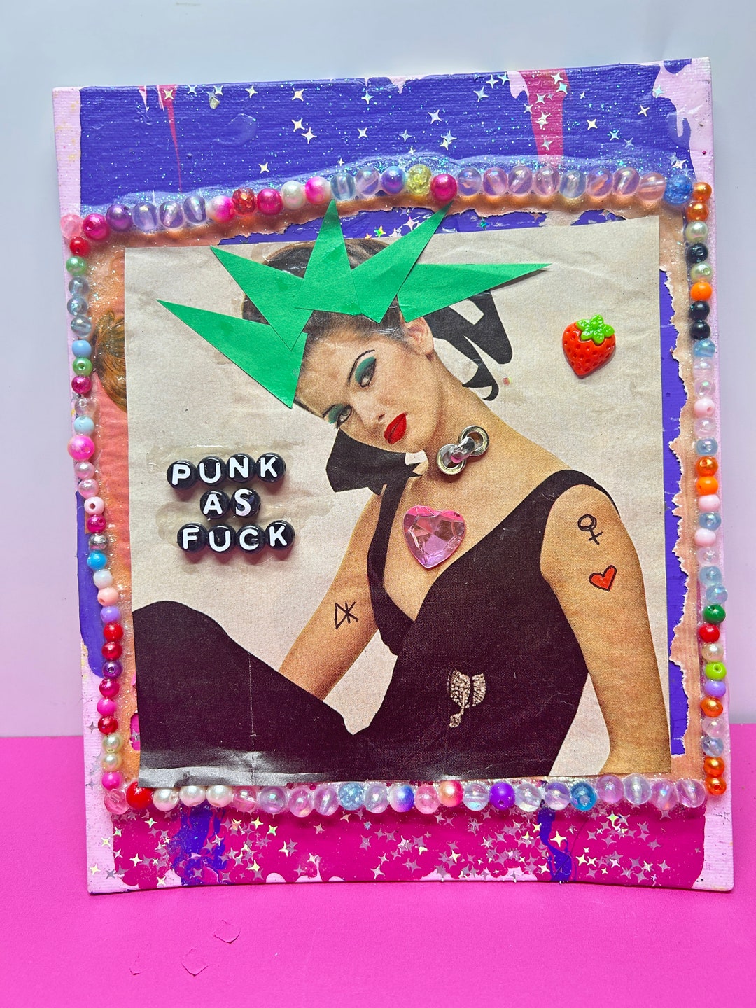 Punk AF Girl original Collage - Etsy