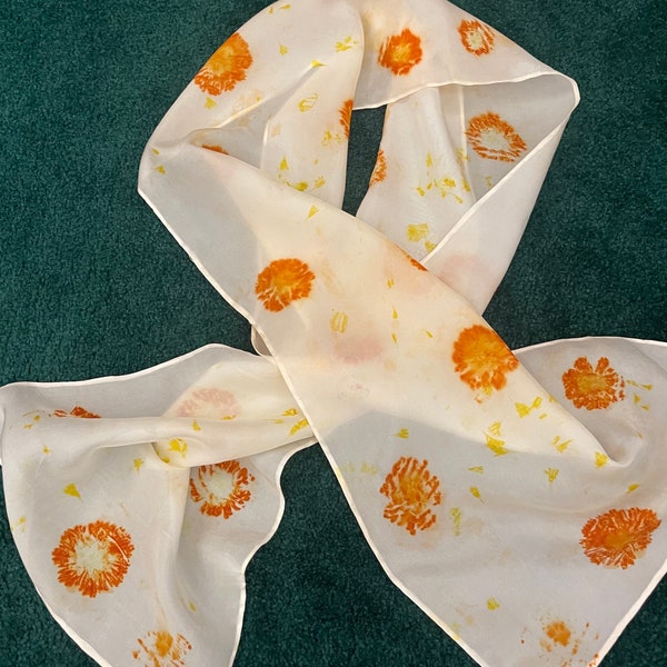 Orange Silk Scarf - Etsy