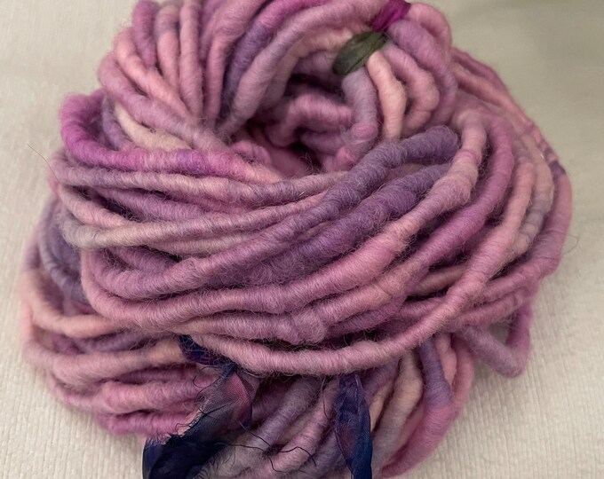 Hand Spun Core Spun Green Peach White Yarn - Etsy