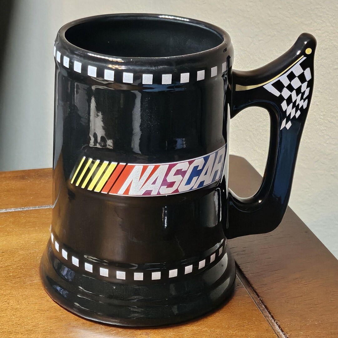 Vintage '04 NASCAR Stein Black Checkered Flag on Handle Mold #52 ...