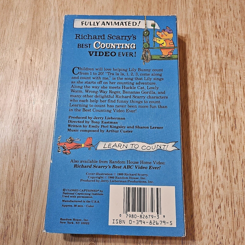 Richard Scarry's Best Counting Video Ever VHS 1989 Good - Etsy