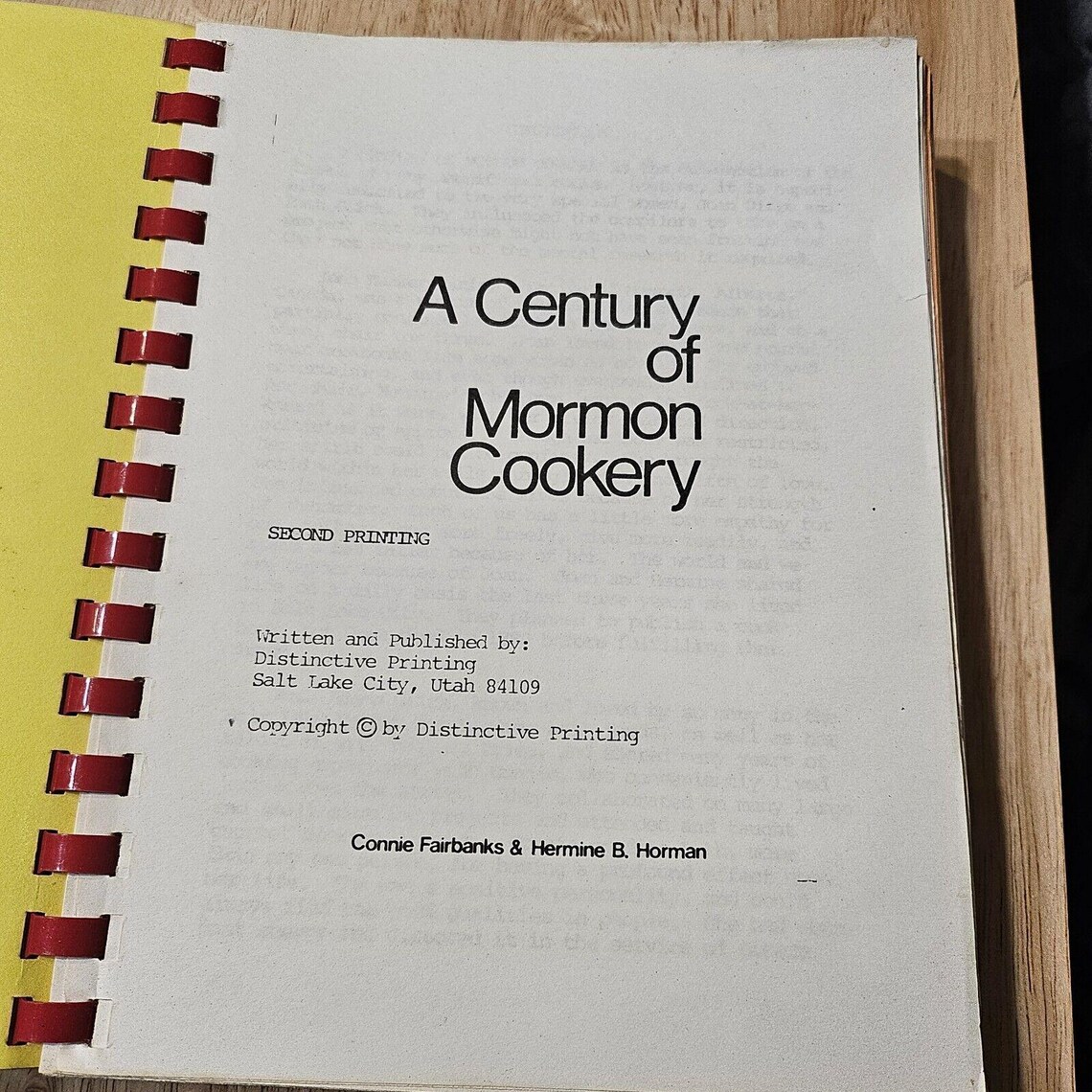 A Century of Mormon Cookery Recipes Cookbook by Hermine Horman Spiral ...