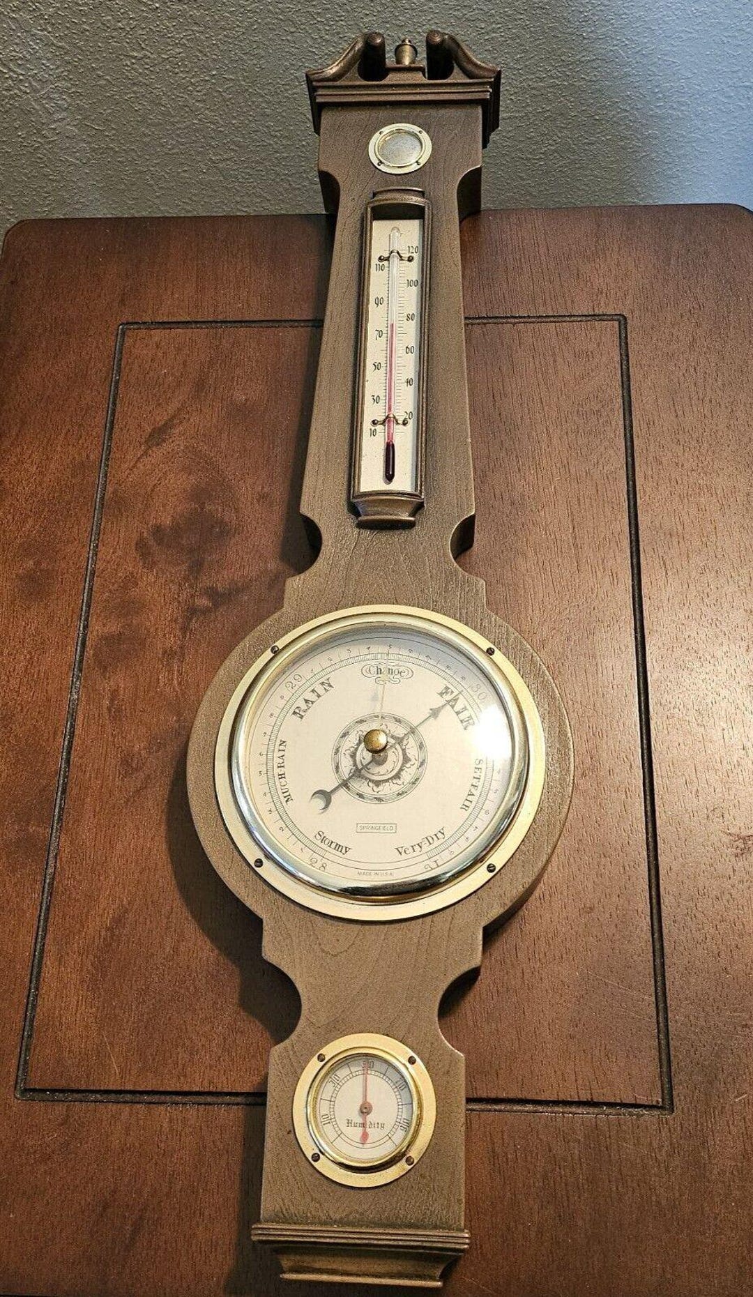 Vintage Springfield Weather Station Wall Hanging- Temp Humidity ...