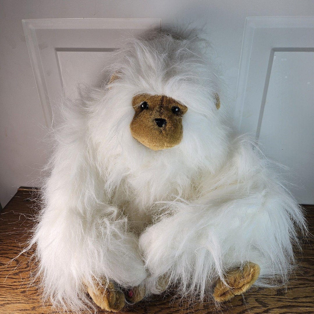 Vintage Fiesta Toys Fuzzy Freddy Monkey White/brown Plush Stuffed ...