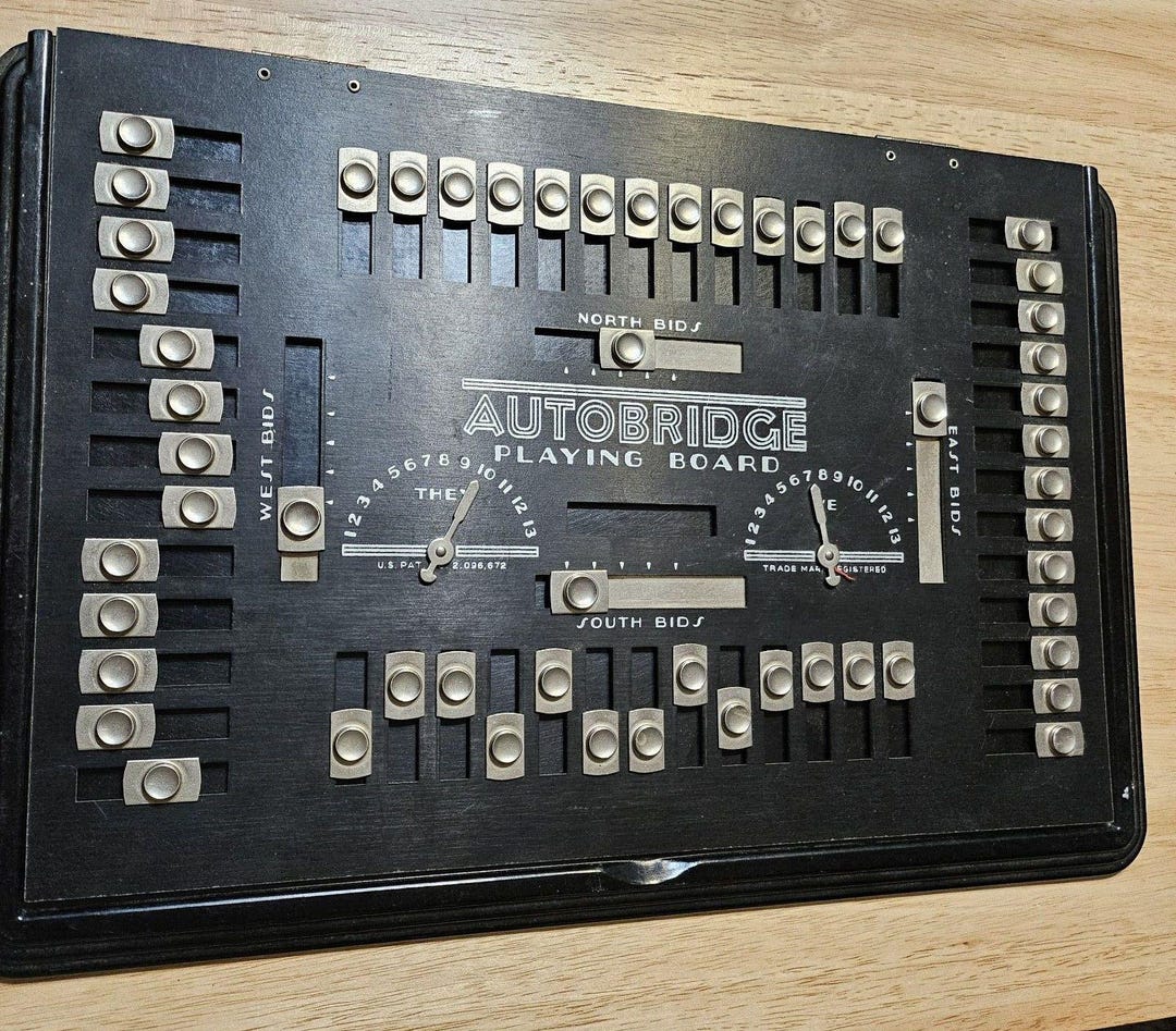 VINTAGE Bridge Card Game Autobridge Playing Board NO BOX - Etsy