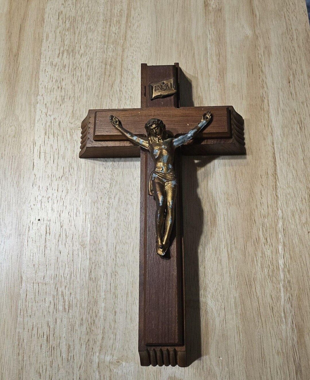 Vintage Catholic Divinity Crucifix for Last Rites & Sick Call Set 12.5 ...