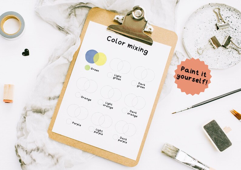 Color Mixing Educational Poster, DIY, Montessori Poster, Color Poster ...