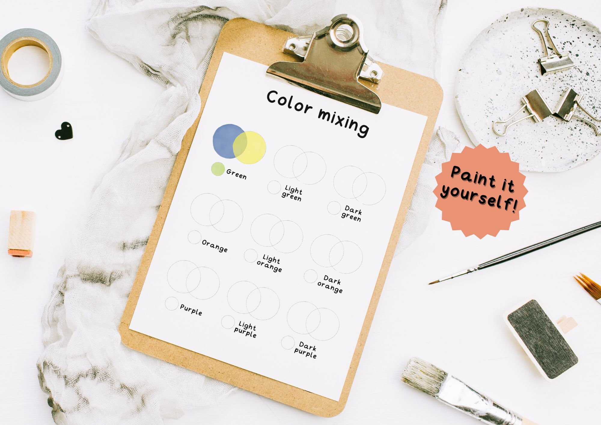 Color Mixing Educational Poster, DIY, Montessori Poster, Color Poster ...