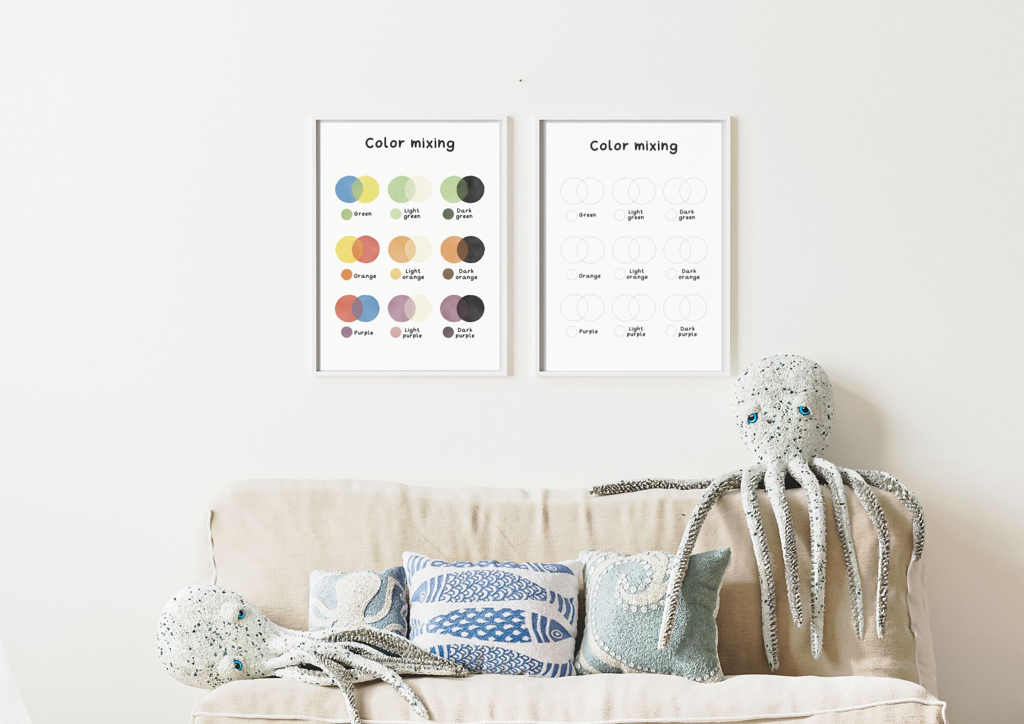 Color Mixing Educational Poster, DIY, Montessori Poster, Color Poster ...