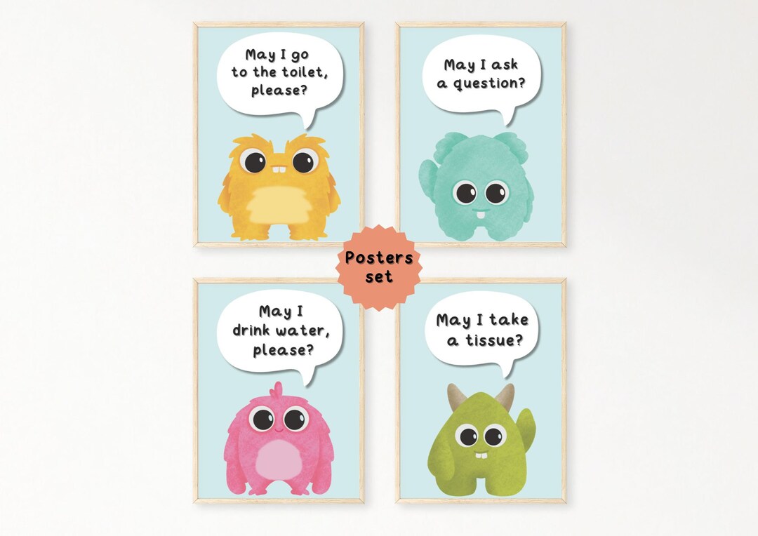 Good Manners PDF Posters Set, Classroom Decor, Educational Posters ...