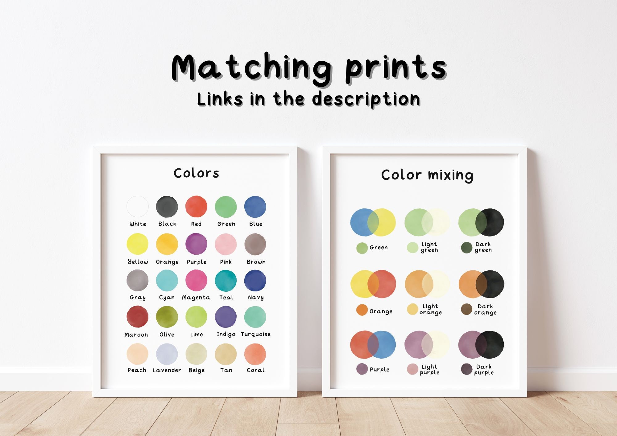 Color Wheel Poster, Montessori Poster, Artistic Home Decor, Educational ...