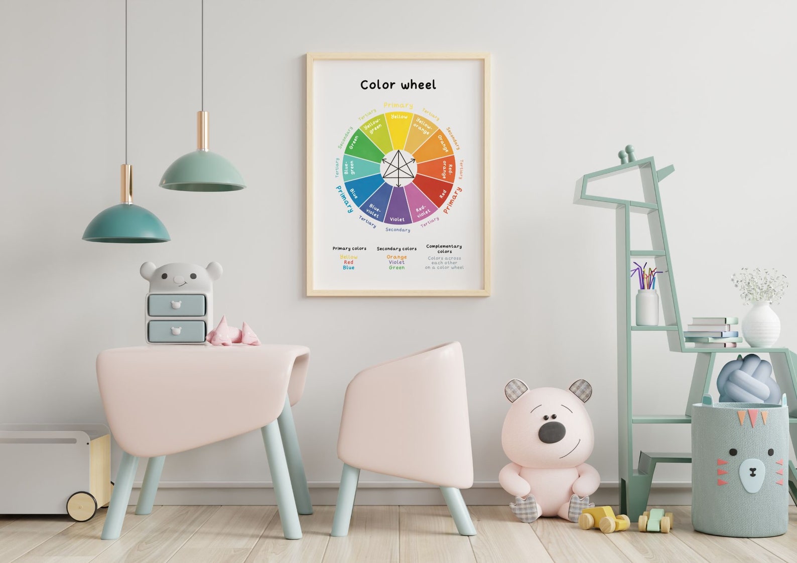 Color Wheel Educational Poster, Montessori Poster, Colors Poster ...