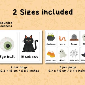 24 Halloween Flashcards, Montessori Printable Halloween Learning Cards ...