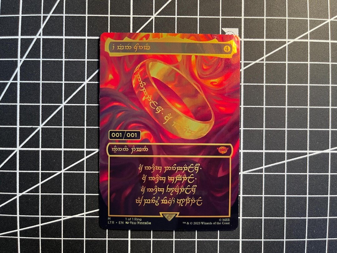 Lotr MTG Holo Foil Proxy Card - the One Ring Alt. Art - Holo Gold Foil ...