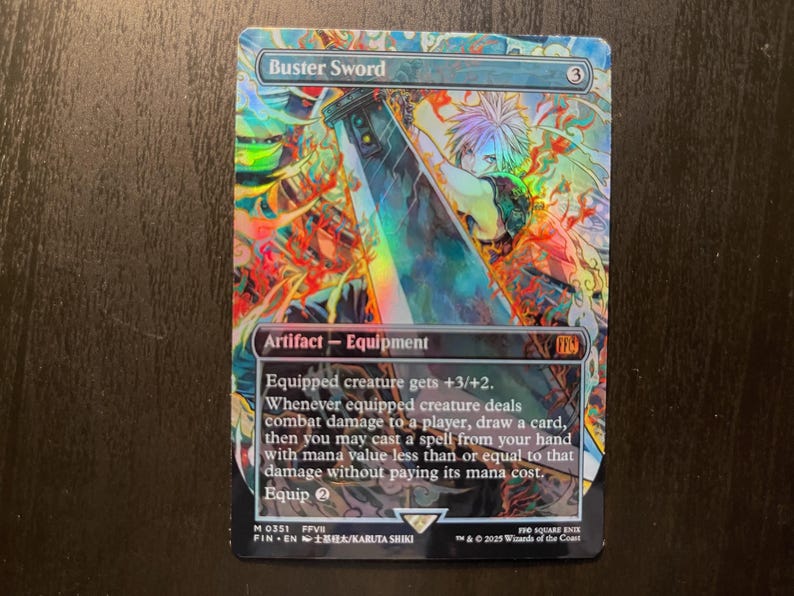 FF X MTG Holo Foil Proxy Card - Buster Sword Alt. Art - Holo Foil Proxy ...
