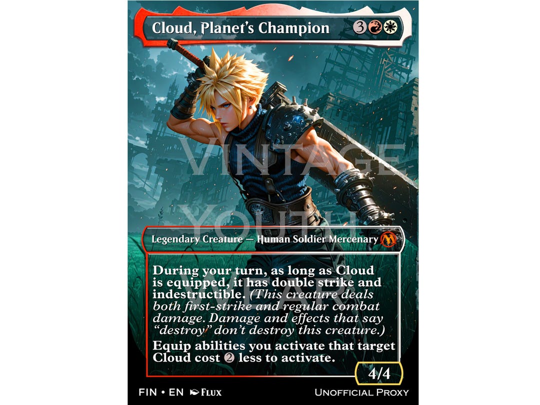 Metal Proxy Card- Cloud, Planet's Champion- Borderless Alternate Art - Etsy