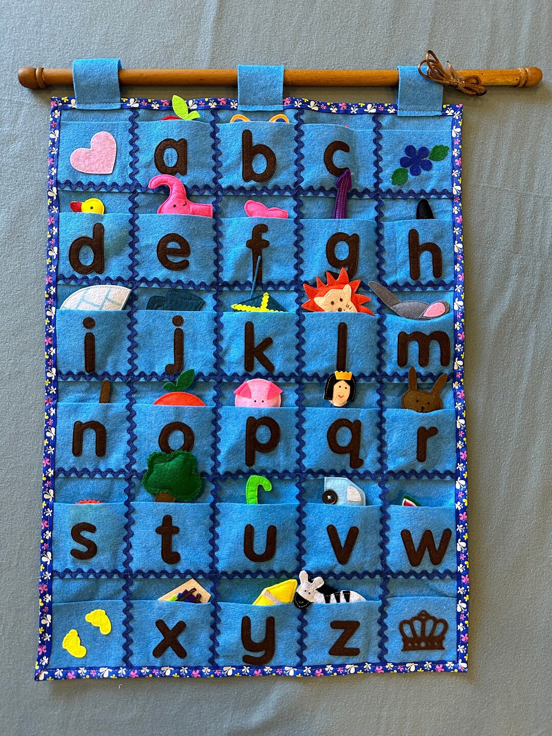 Interactive Alphabet Chart for Toddlers Montessori Style Learning Wall ...