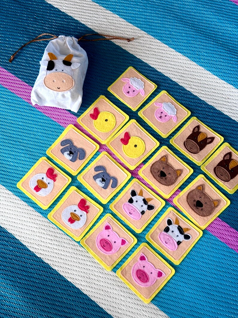 Memory Game, Felt Memory Cards, Handmade Cards, Farm Animals, Safari ...
