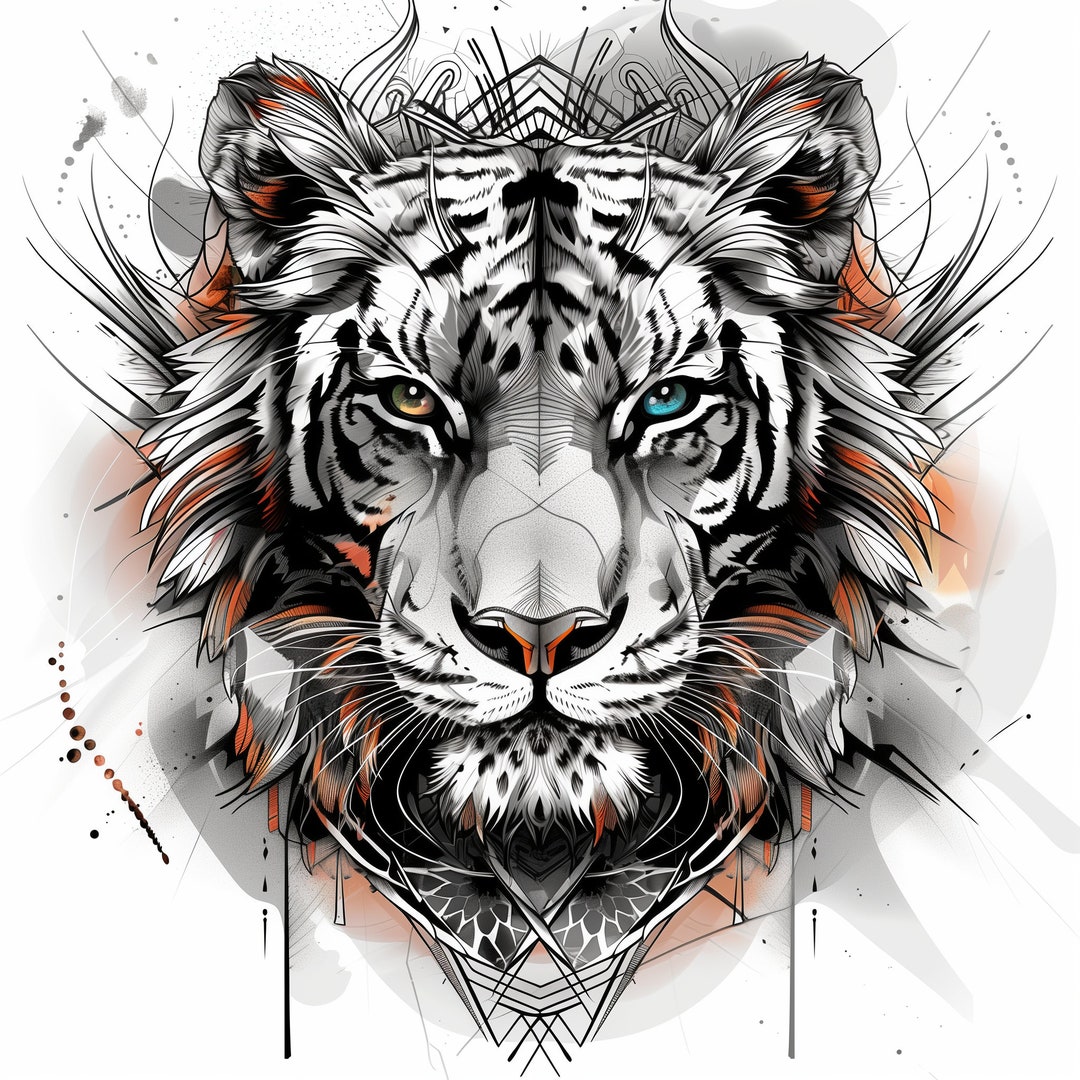 Tiger Tattoo Design Transparent White Background Download High ...