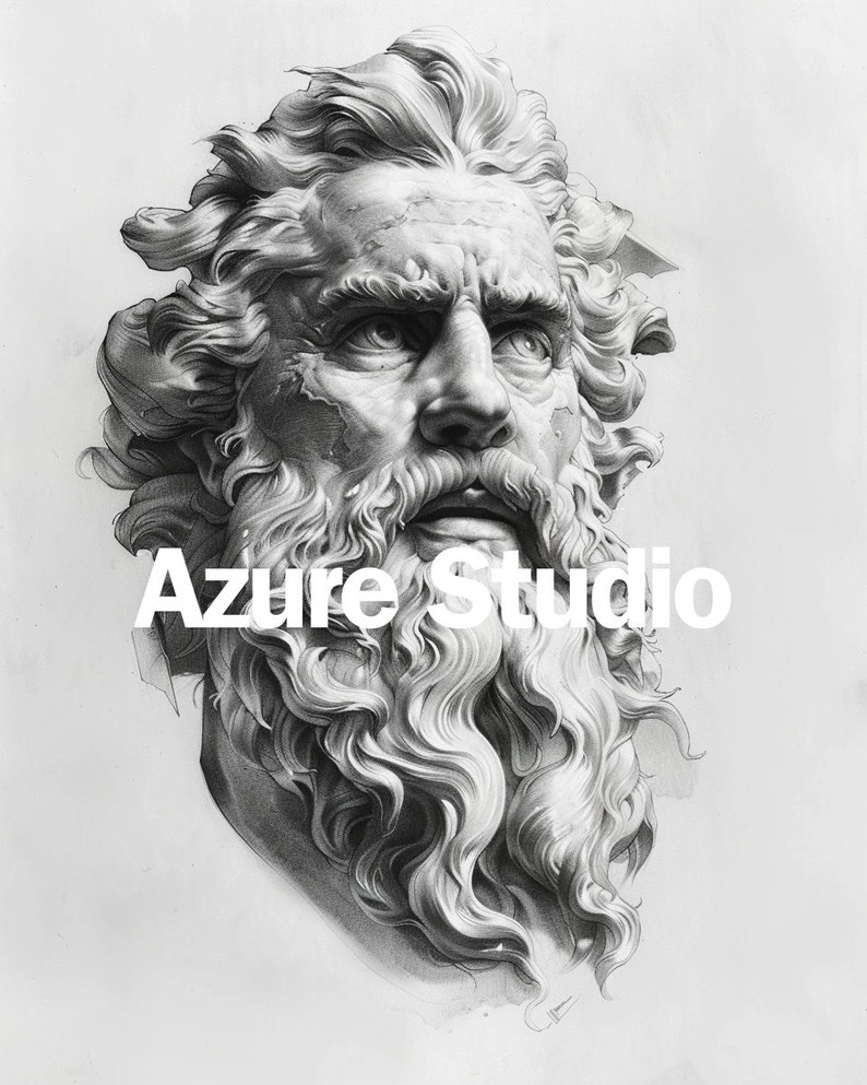 15 Greek God Tattoo Designs, Zeus, Realistic Tattoo Statue Designs, PNG ...