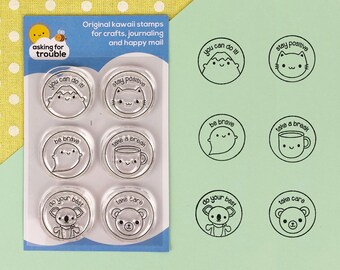 Happy Mail Kawaii Clear Stamps Set | Etsy