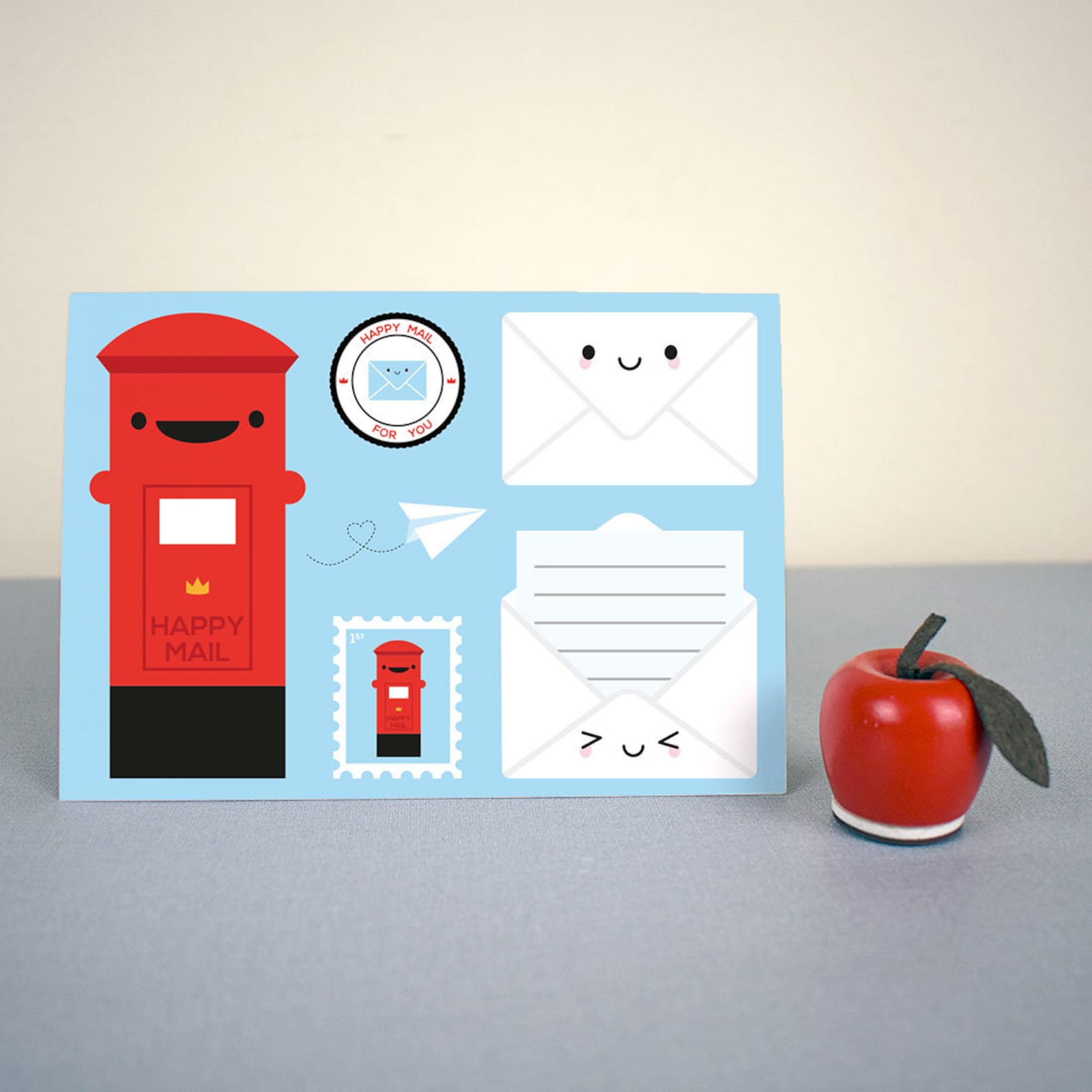 Kawaii Happy Mail Postcard - Etsy